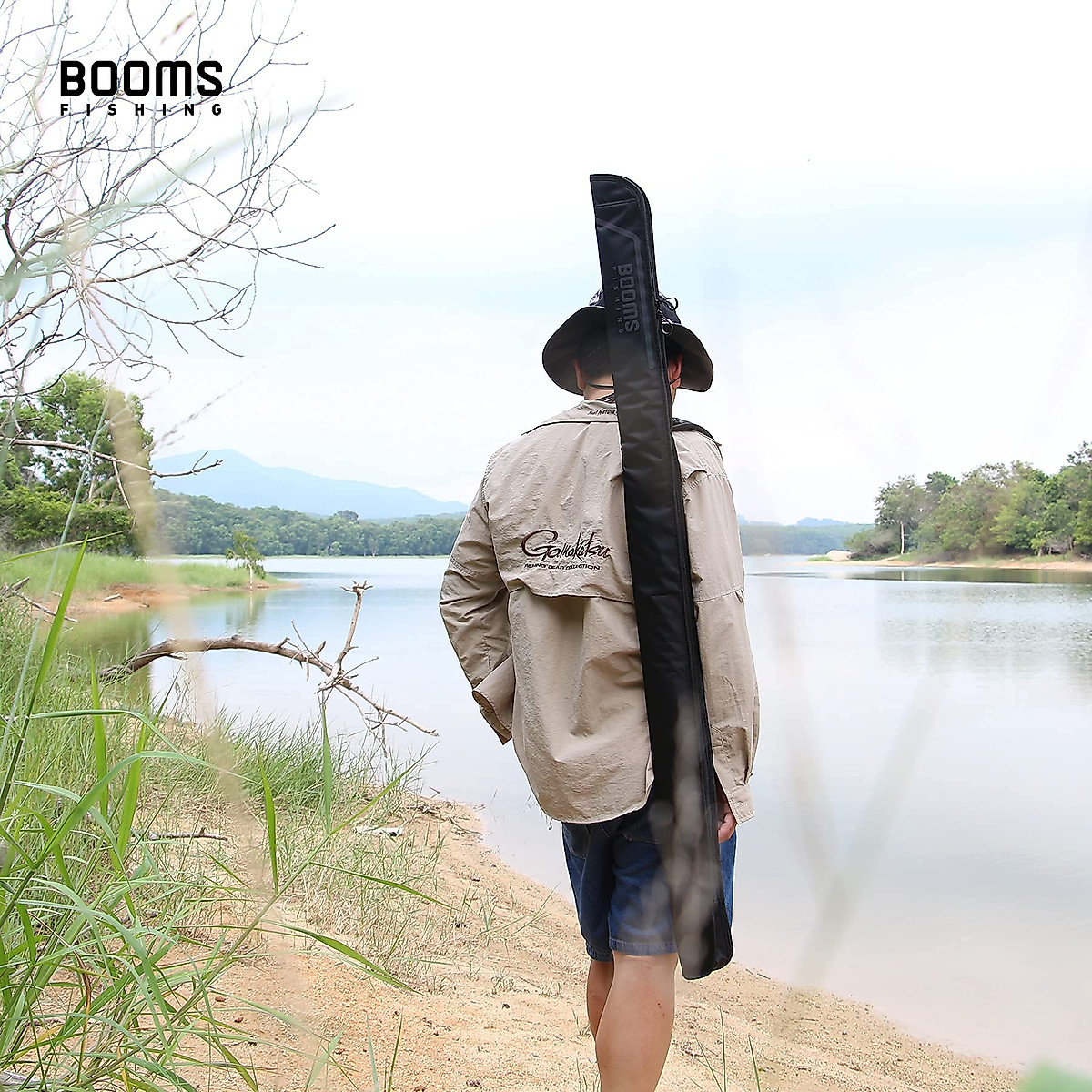 Booms Fishing PB3 Fishing Rod Case 6.4ft~7ft and RS3 Fishing Rod Wrap Pole Straps 9.6" 6pcs