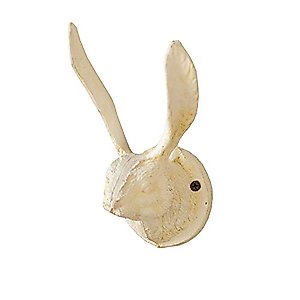 Cast Iron Rabbit Wall Hook (Antique White)