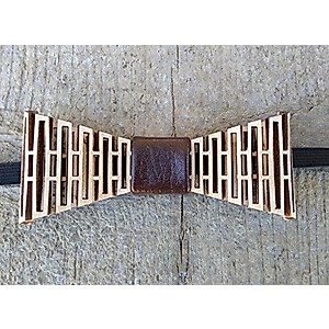 HatynkaUA Mens Wooden Bow Tie - 3D Unique Design Holiday Wedding Wood Bowtie- Necktie for Men