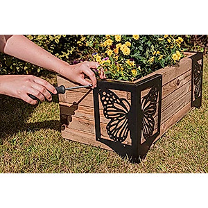 Raised Garden Bed Decorative Corner Bracket Connectors for Flower Beds, Vegetable Garden or Planter Box - Set of 4 for 8" to 12" Beds