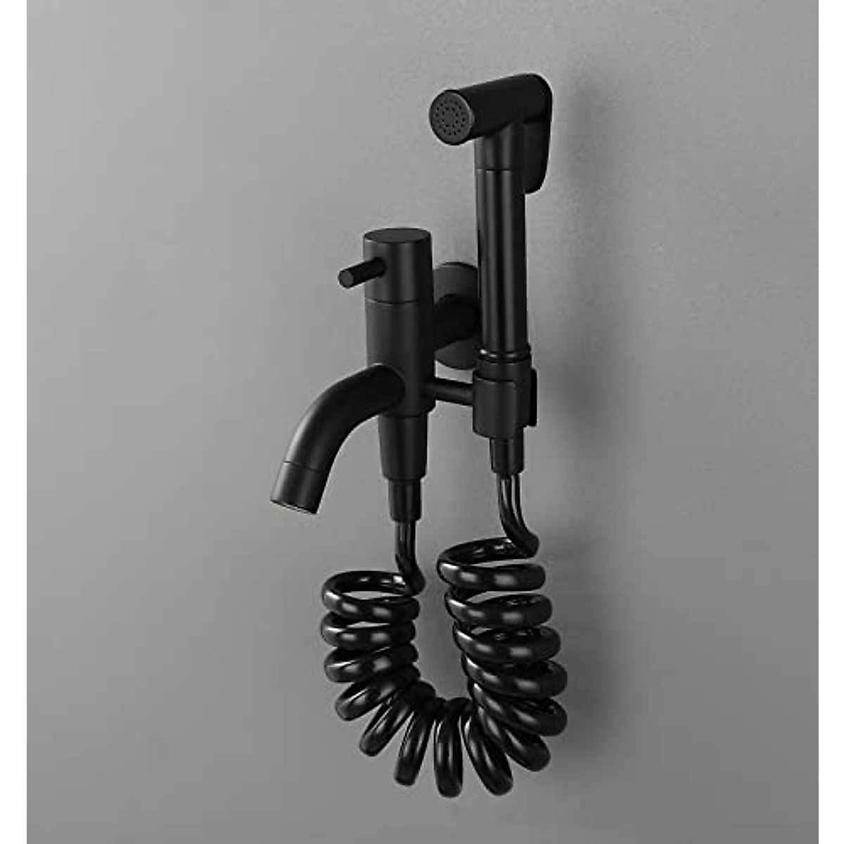 MINJING Bidet Faucet, Single Hole Toilet Sprayer, 2 Functions Wall Mounted Bidet Tap Set Bathroom Cloth Diaper