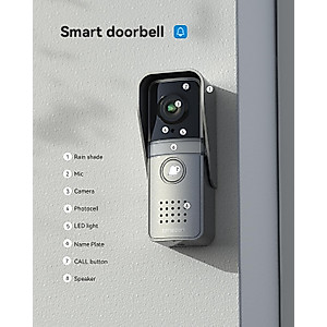 TMEZON Wired Video Intercom System, 7 Inches Video Doorbell Camera with Monitor, Wired Video Door Phone HD Camera Kits Support Unlock, Monitoring, Dual-Way Intercom for Villa Home Office Apartment