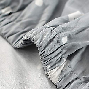 Brandream Fox Crib Bedding Sets Floral Nursery Bedding Blanket with Fox Print, Gray 3 Pieced Cotton Breathable Fitted Sheet Sets for Boys Girls