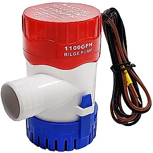 Submersible Boat Bilge Water Pump 12v Non-Automatic Marine Electric Bilge Pump And Bilge Pump Installation Kit Bilge Pump Hose 1-1/8-Inch Dia Plumbing Kit