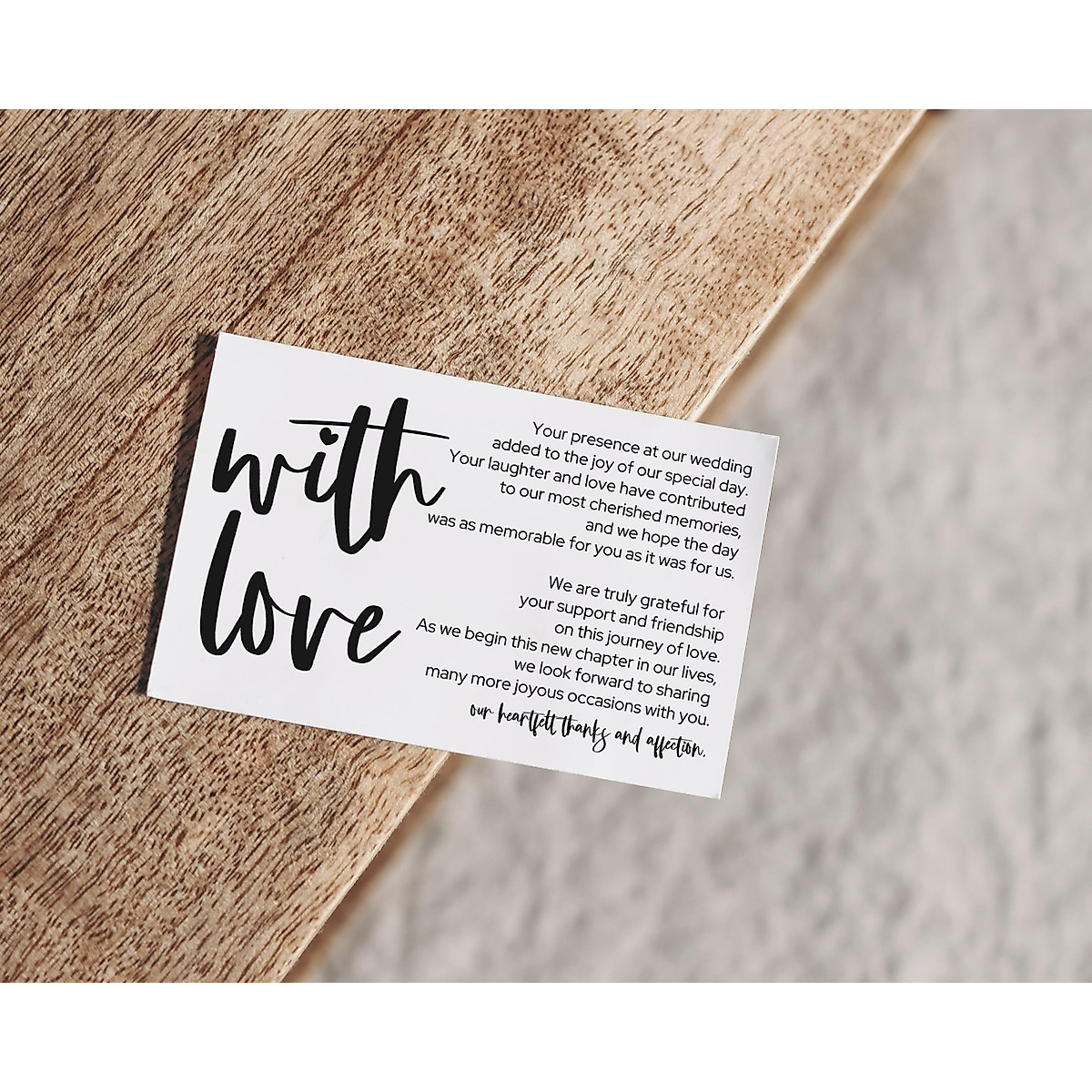 Paper Clever Party Elegant Black & White Wedding Thank You Cards for Guests (25 Pack) - Reception Table Favors or Bridal Centerpieces, Love & Gratitude, 4x6 Set