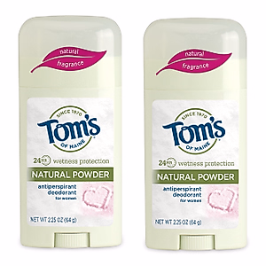 Tom's of Maine Women's Antiperspirant Stick Deodorant, Natural Powder, 2 Count