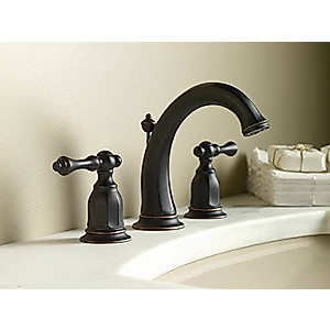KOHLER Kelston Widespread Bathroom Sink Faucet, Drain Included, 3 Hole Installation, Oil-Rubbed Bronze Finish, K-13491-4-2BZ