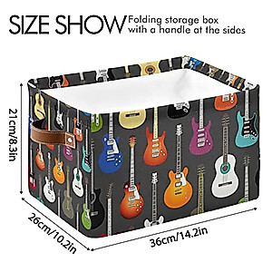 Modern Guitar Storage Basket Music Storage Box Bin Large Laundry Organizer Basket for Bathroom Nursery Kitchen Clothes Toys Newspaper 1PC