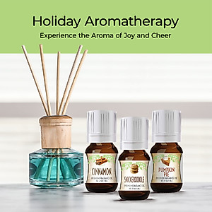 Good Essential - Professional Holiday Fragrance Oil Set Pack of 10 5ml Peppermint, Apple Cinnamon, Hot Chocolate, Cherry, Pumpkin Pie, Candy Cane, Gingerbread, Snickerdoodle, Cinnamon, Brown Sugar