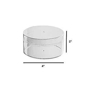Hammont Clear Acrylic Boxes Round - 12 Pack - 4”x2” - Small Circle Lucite Containers for Candies, Gifts, Weddings, Party Favors, Treats & Accessories, Plastic Storage Boxes
