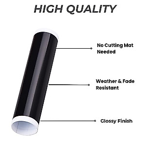 EEH Permanent Smart Vinyl for Cricut Joy Machine Matless Cutting Vinyl Materials - 5.5in x 60in / Roll, Black & White