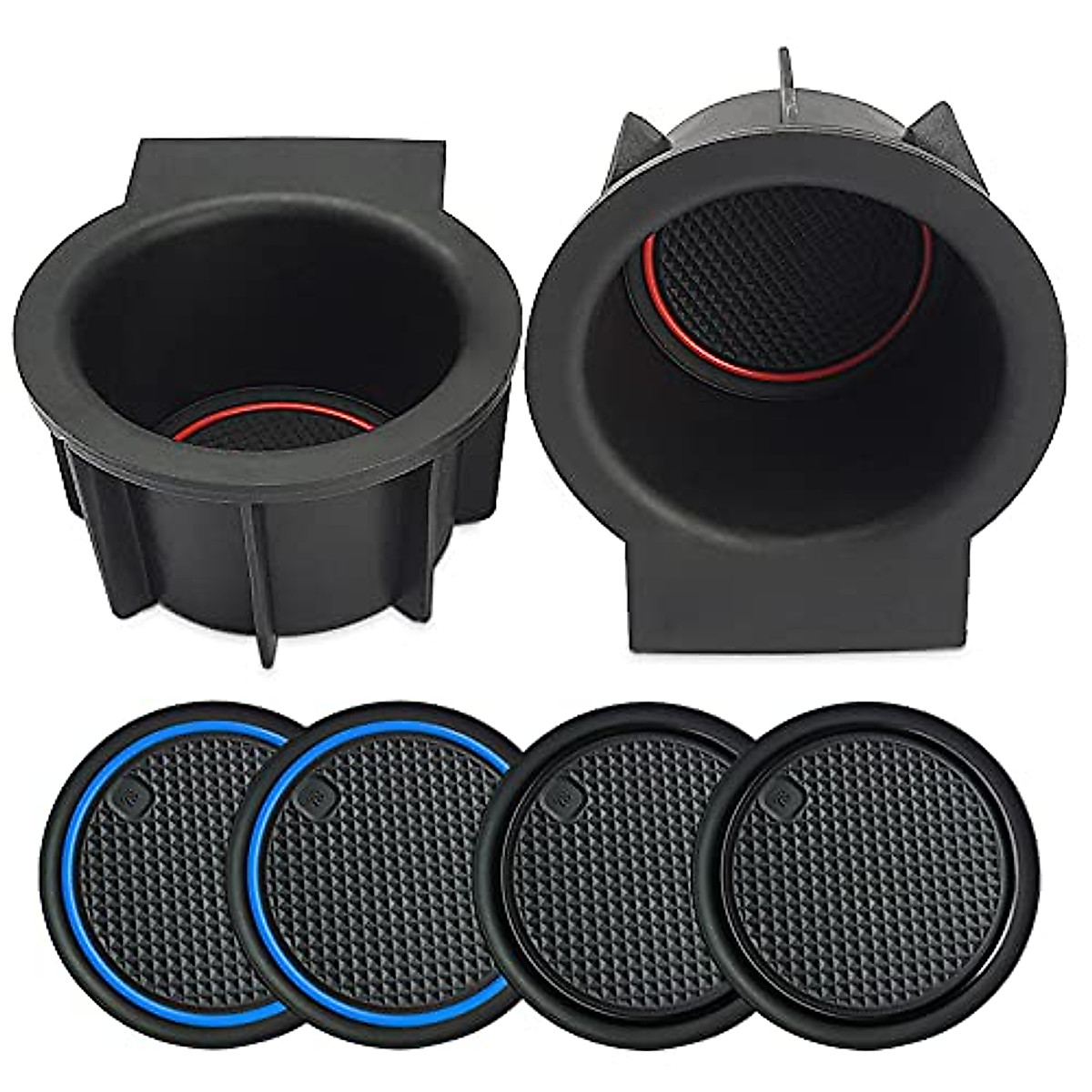 AOTEMILK TPE Console Cup Holder Inserts Replacement for Ford F150 2004-2008 with Flow Through Console Drink Bottle Hold for 2003-2006 Ford Expedition & Lincoln Navigator