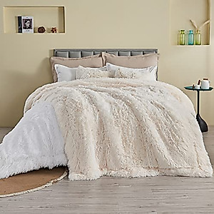 GONAAP Faux Fur Throw Blanket Super Soft Cozy Plush Fuzzy Shaggy Blanket for Couch Sofa Bed (Ivory, Throw(50"x60"))