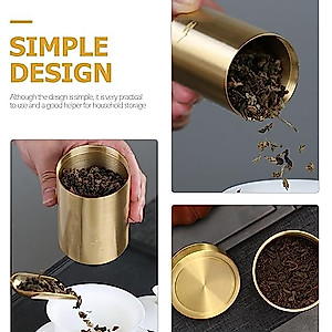 Airtight Containers Tea Canister Sealing Tea Jar Polished Tea Leaf Storage Jar Vintage Tea Canister Coffee Bean Can Copper Canister Food Container (11X6.5cm) Containers for Food