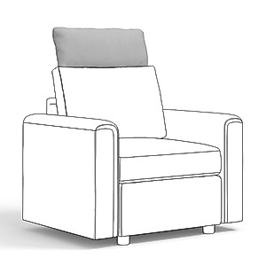 LINSY HOME Sofa Headrest Module for Modular Sectional Sofa, Extend The Backrest, Tailor-Made for Rubik Modular Couch, High Back Sectional Sofa, Metal Frame, 2 Pieces, Light Grey