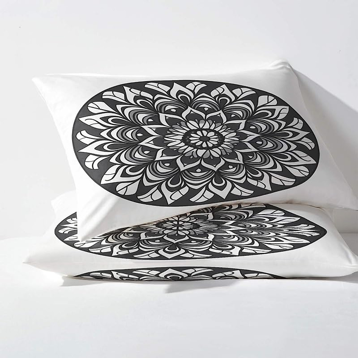 NANDHA Mandala Sheet Set Full Size - Boho Bed Sheets - Ethnic Printed Bedding Sheets & Pillowcases - Super Soft & Deep Pocket & Winkle Free - 4 Piece (Flat, Fitted Sheet & 2 Pillowcases)