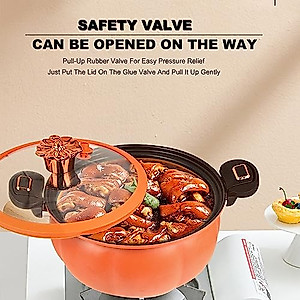 Multifunctional Plumpy Non-stick Micro Pressure Pot 2023 [NEW], 8L Large Capacity Pumpkin Micro Pressure Cooker, Soup Meat Pot Rice Cooker Gas Stove Micro Pressure Cooker Stew Pot (Color : Orange)