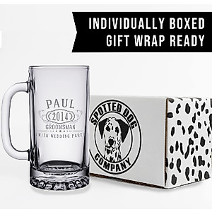 Personalized Gifts for Men Etched 16oz Glass Beer Mug - Customized Beer Gifts for Men, 40th Birthday Gifts for Brother, Custom Gifts for Him Man Father Dad, Regalos Personalizados para Hombre, Bernard