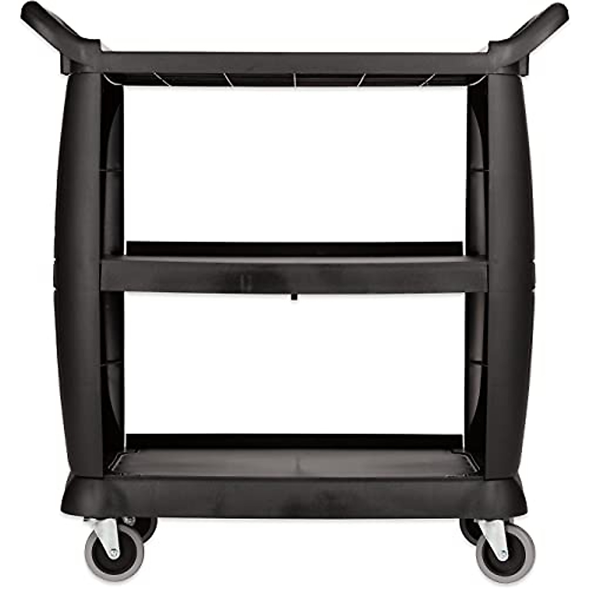 Carlisle FoodService Products Plastic Bussing Cart, 300 lb Capacity, 36.25" x 18"x 38", Black, Small