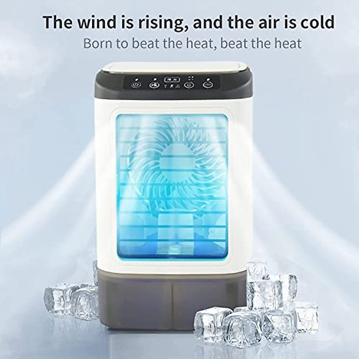 Portable Air Conditioner, 3 Wind Speeds Evaporative Air Cooler Quiet Fast Cooling Air Personal Conditioner with Humidifier for Home Office Bedroom Travel Camping