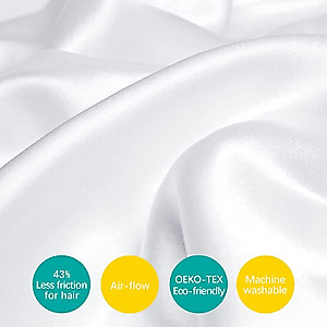 Satin Bassinet Sheets Fit for Rectangle, Hourglass, Oval Bassinet Mattress, 2 Pack, Great Protect for Baby Hair and Skin, Ultra Soft Satin Cradle or Bassinet Sheets, White & Navy Blue