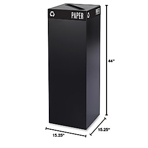 Safco Products 2984BL Public Square Recycling Receptacle Base, 42-Gallon (Top Sold Separately), Black