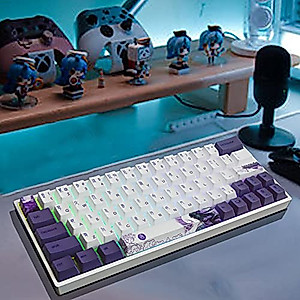 68 Keycap PBT OEM Height Five-Sided Sublimation Compatible with GH60 / GK64 / GK61 / 68/87/104/108 Mechanical Keyboard with Cherry MX Switch Purple Tang Dynasty 64 Keys