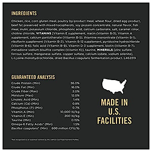 Purina Pro Plan High Protein Cat Food With Probiotics for Cats, Chicken and Rice Formula - 16 lb. Bag