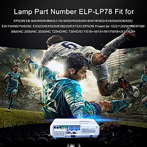 Molgoc V13H010L78 Replacement Lamp Compatible with EPSON ELPLP78,H-TW490,EB-X18,EB-X24, EH-TW5100, EH-TW5200 EH-TW570, powerlite 965 Projector Lamp.