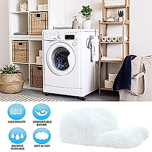 JONIYEAR Extra 2.8" Long Hair Fluffy Faux Fur Throw Blanket 50" x 60", Luxury Soft Decorative Fuzzy Furry Blanket for Couch, Cozy Plush Shaggy Blankets for Sofa Bed, Cute Lovely Blanket for Pet, White