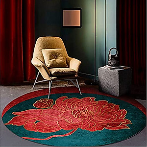 Custom Doormat Indoor Area Rug Carpet Personalized Design with Text Photo Logo Image Housewarming Gift Non-Slip Washable Floor Bath Mat Suit for Home Garden Office Entry Decorative (Circular - 31.5")