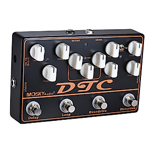 Moskyaudio DTC Multieffects Processor Multi-functional Pedal with Distortion Overdrive Loop Delay Effects in 1 Unit