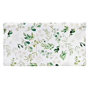 SH-RuiDu Ultra Soft Fabric Changing Pad Cover for Baby - 32" x 16", Leaf Floral Design, Machine Wash