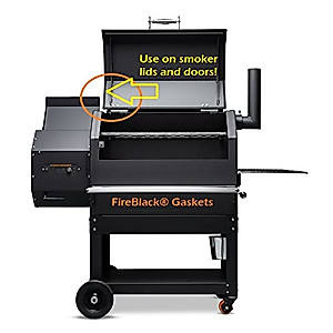 Fireblack® Hi Temp BBQ smoker Gasket Self Stick 15 ft High Heat 1/2 x 1/8 Black