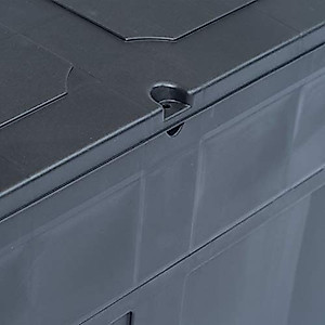 Festnight Garden Storage Deck Box Weather Resistant Storage Cabinet Cushions Pillows Blankets Organizer for Patio Lawn Indoor Outdoor Furniture Black 46.9 x 18.1 x 23.6 Inches (L x W x H)