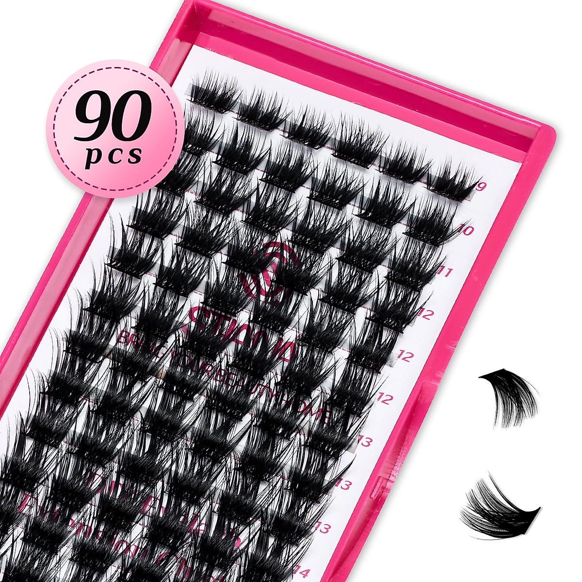 Lash Clusters 90PCS Individual Lashes, D Curl Lash Extension Clusters Lashes Wispy Natural Look, DIY Eyelash Clusters Volume Look Like Eyelash Extensions DIY at Home by STHANA- IRIS, 9-16mm Mixed