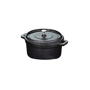 American Metalcraft CIPR5526 Cast Iron Round Casseroles and Pots, 7.6" Length x 3.5" Width, Black