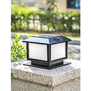 Solar Post Cap Lights Outdoor Aluminum LED Courtyard Villa Gate Pillar Lamp Household Gate Post Wall Lamp, Modern Simplicity Waterproof IP54 Patio Lamp Perfect For Home, Garden, Backyard, [Energy Clas
