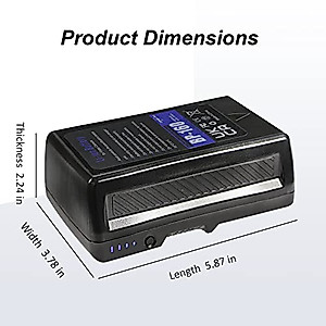 ZTHY V-Mount V-Lock Battery 154Wh 10400mAh with Upgrade D-tap 5A Output Charger Compatible with Sony Video Camera BMPCC 4k 6k Camcorder Broadcast LED Light BP-160 Battery Replacement Brick for DSLR