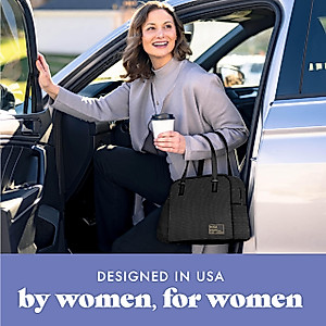 Fit & Fresh Lunch Bag For Women, Insulated Womens Lunch Bag For Work, Leakproof & Stain-Resistant Large Lunch Box For Women With Bottle Pocket, Bottle & Containers, Zipper Closure Laketown Bag Black