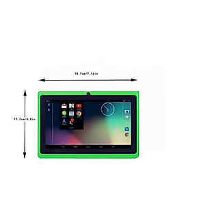 Tablet Laptop, 7" Android 4.4 Duad Core Tablet PC 1GB+8GB Dual Camera WiFi Bluetooth, Supports SIM Communication Function, for Family Children (Green)