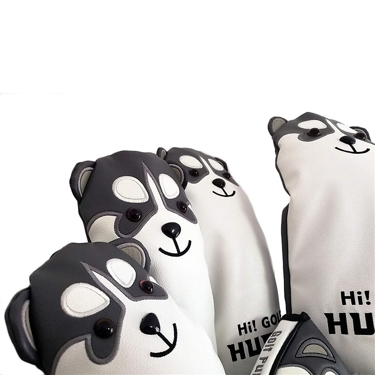 HISTAR Golf Driver Fairway Wood Hybrid Head Corver Husky Cartoon Animal Golf Cover (3Pcs)