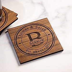 Personalized Coasters Handmade in the USA, Wedding Gifts, Anniversary Gifts, or Personalized Gifts. Sets of 4,6,8,16 or wedding keepsake gifts for guests 100, or 200 units to be remembered for years!