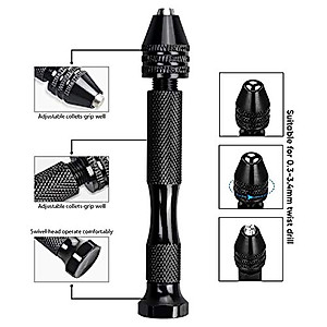 60 Pieces Micro Mini Twist Drill Bits Set with Precision Hand Pin Vise Rotary Tools for Wood,Jewelry, Plastic etc