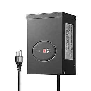 DEWENWILS 200WLow Voltage Landscape Transformer, Outdoor Weatherproof Transformer with Timer and Photocell Sensor, 120V AC to 12V/14V AC for LED Lighting, Spotlight, Pathway Light, ETL Listed