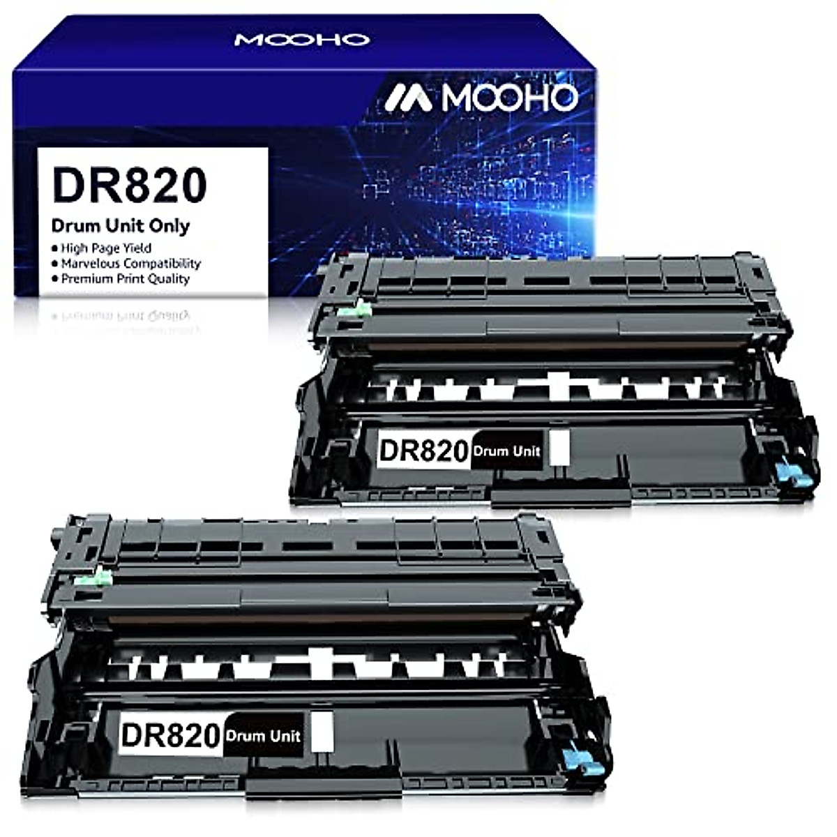 MOOHO Compatible Drum Unit Replacement for Brother DR820 DR-820 DR 820 for HL-L6200DW MFC-L5850DW MFC-L5900DW MFC-L6700DW MFC-L5800DW MFC-L5700DW HL-L5200DW HL-L5100DN Printer (Black, 2-Pack)