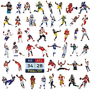 Football Stickers Water Bottle Stickers Computer Laptop Stickers Vinyl Stickers Pack Gift Stickers, Waterproof Stickers for Kids Boys Girls Teens Laptop