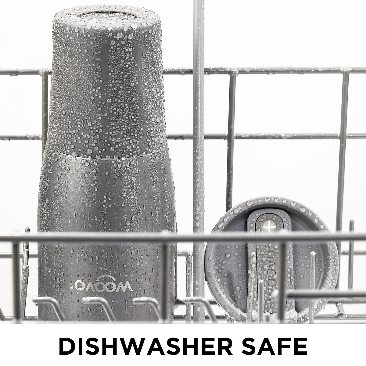 WOOVO 30 oz Tumbler with Lid and Straw - Insulated Double Wall Stainless Steel Water Bottle with SIlicone Boot - BPA Free Dishwasher Safe Tumbler, Reusable 30oz Travel Cup Stay Hot Cold - White