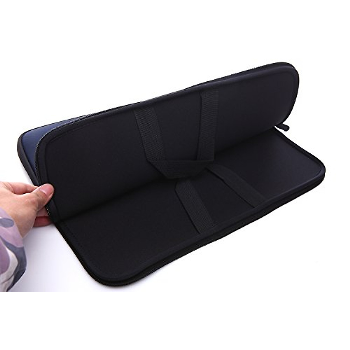 13.3-Inch to 14-Inch Laptop Sleeve Case Neoprene Carrying Bag with Hidden Handles for MacBook/Notebook/Ultrabook/Chromebooks (Blue Horse)