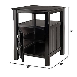 Winsome Solid Wood 2 Drawer Timber Night Stand Black Finish